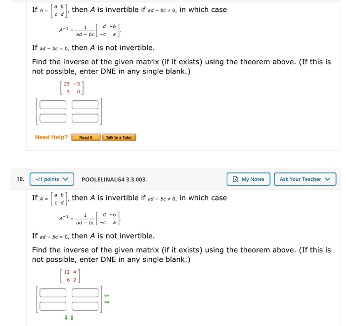 Solved If A- , then A is invertible if ad - bc # o, in which | Chegg.com