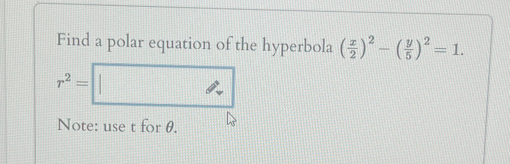 Solved Find a polar equation of the hyperbola | Chegg.com