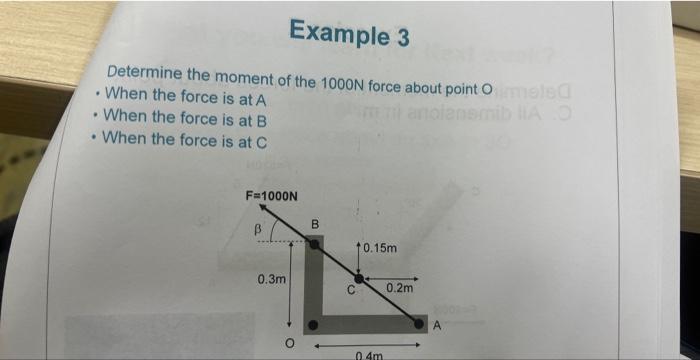 Solved Determine the moment of the 1000 N force about point | Chegg.com