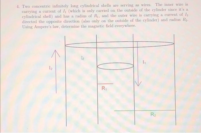 Solved 4. Two concentric infinitely long cylindrical shells | Chegg.com