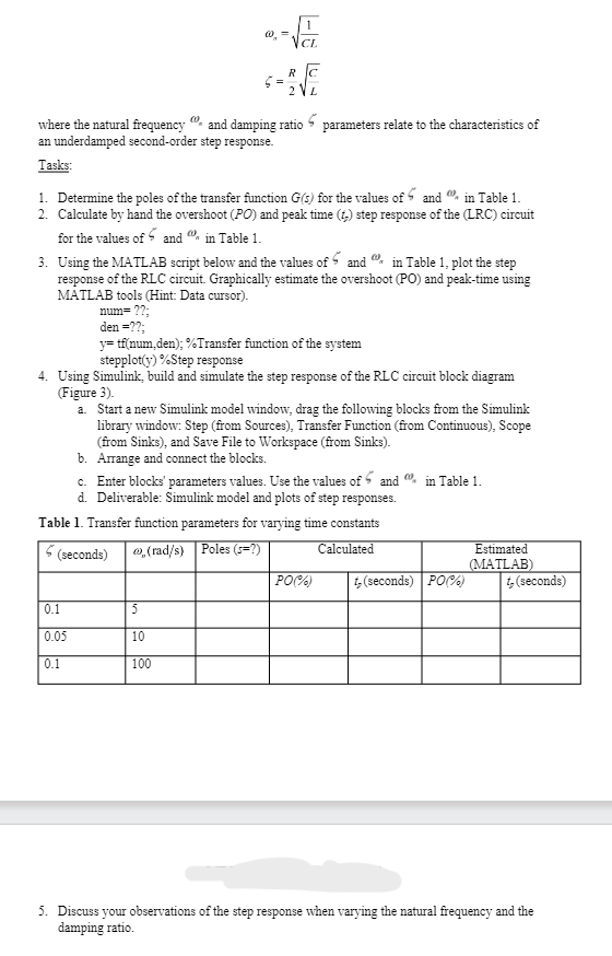 Solved Please answer each part and use matlab to help | Chegg.com