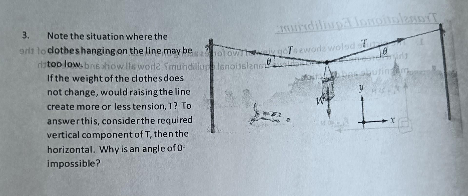 Solved 3. Note the situation where the clothes hanging on | Chegg.com