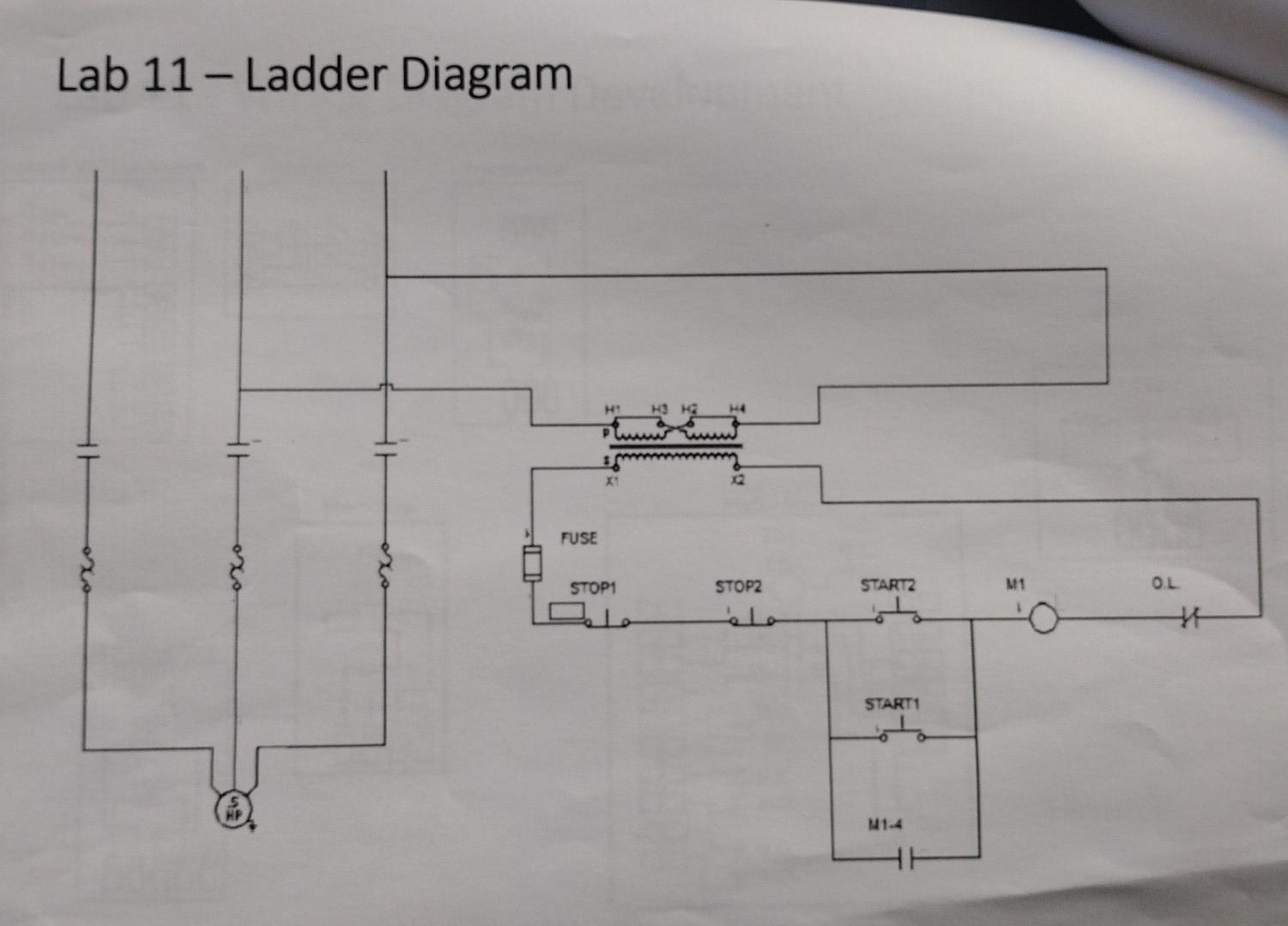 Solved Lab 11 - Ladder Diagram Lab 11 - Wiring Diagram | Chegg.com