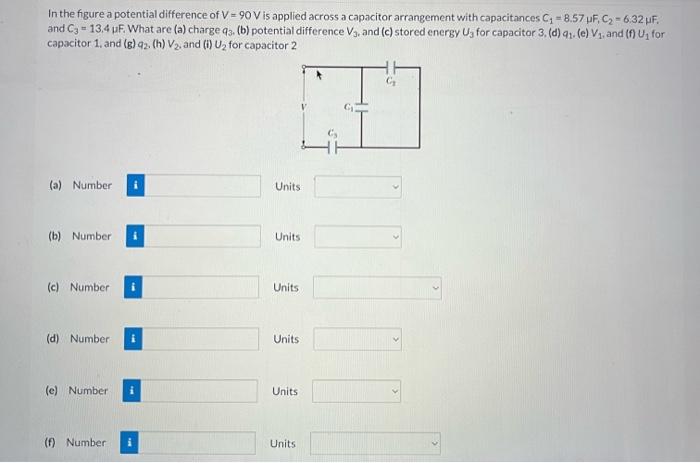 Solved In the figure a potential difference of V=90 V is | Chegg.com