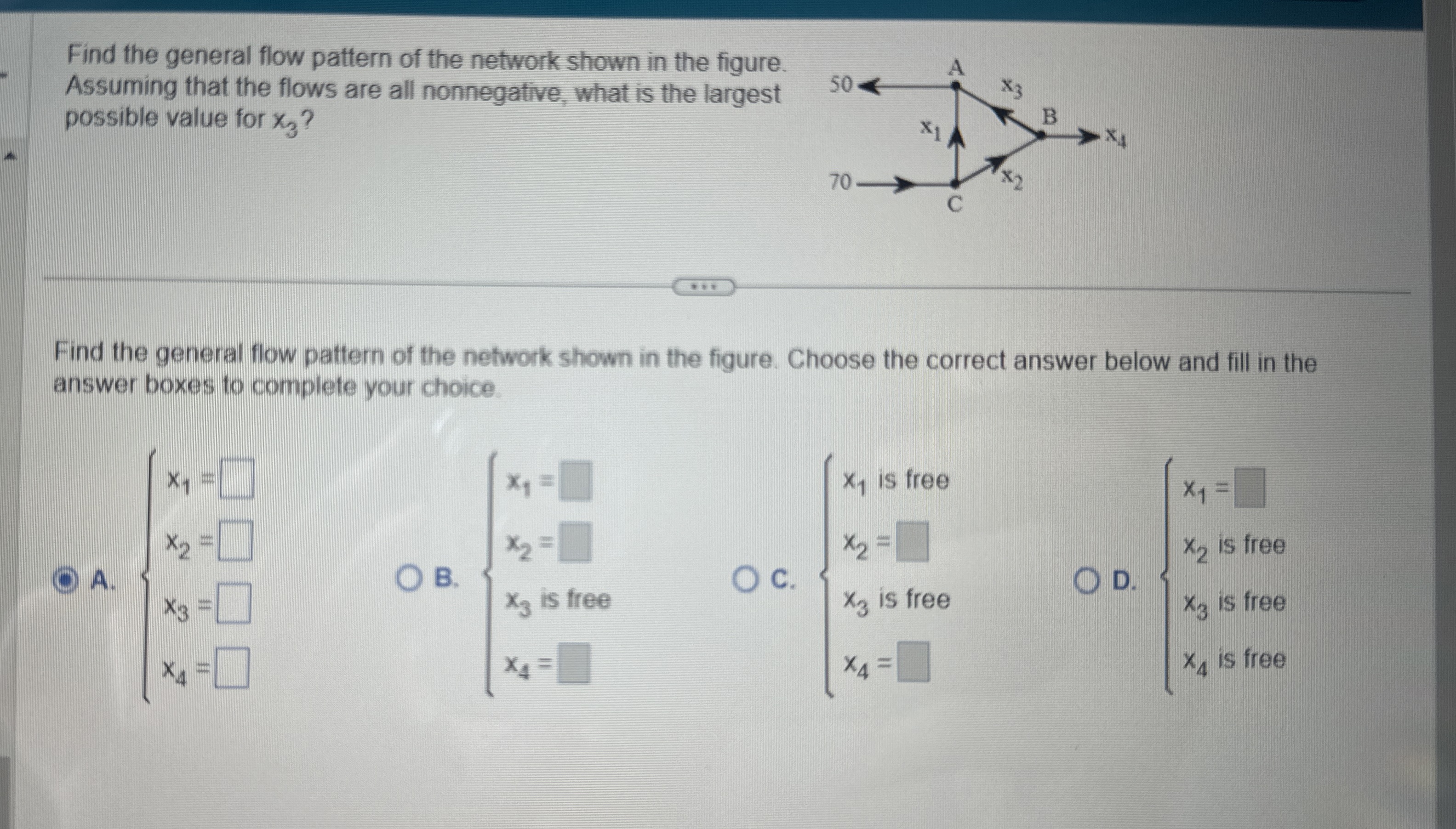 Solved Find the general flow pattern of the network shown in | Chegg.com