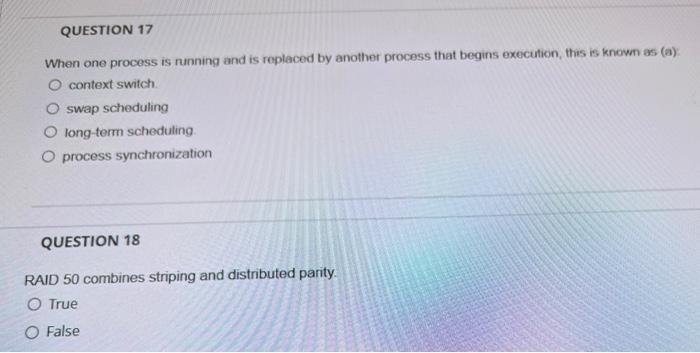 Solved When one process is nunning and is replaced by | Chegg.com