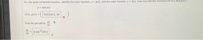 Solved For the given composite function, identify the inner | Chegg.com