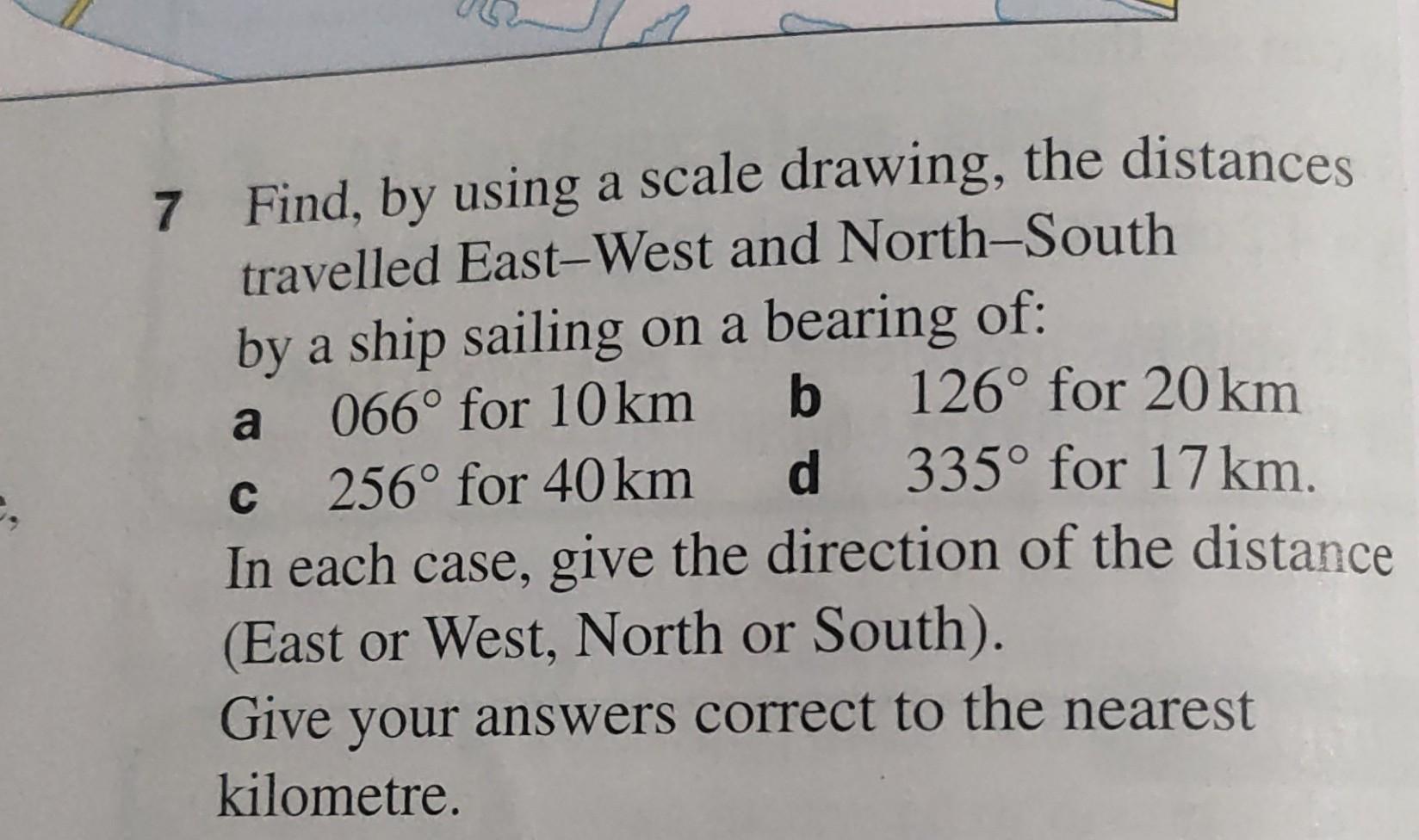 Solved Find, by using a scale drawing, the distances | Chegg.com