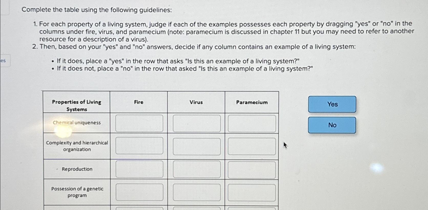 Solved Complete the table using the following guidelines:For | Chegg.com