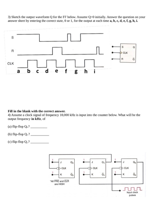 Solved 3) Sketch the output waveform Q for the FF below. | Chegg.com