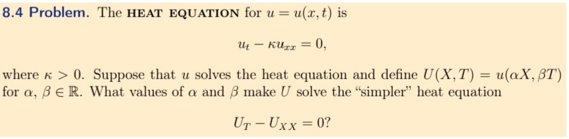 Solved 8.4 ﻿Problem. The heat EQuATION for u=u(x,t) | Chegg.com