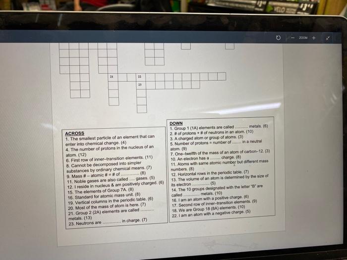 Solved Atomic Structure \& Periodic Table Crossword Puzzle | Chegg.com