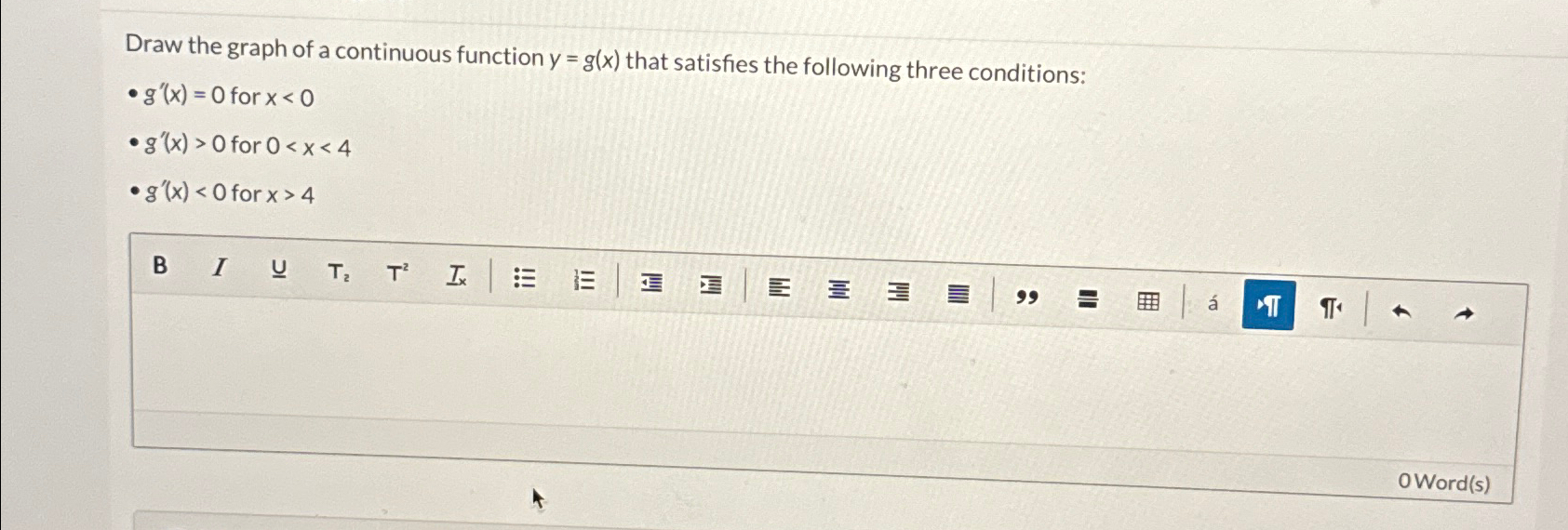 Solved Draw the graph of a continuous function y=g(x) ﻿that | Chegg.com