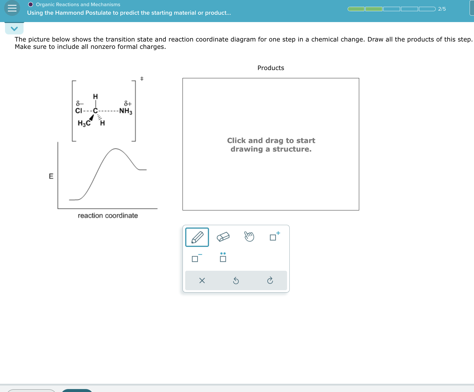 Solved The picture below shows the transition state and | Chegg.com