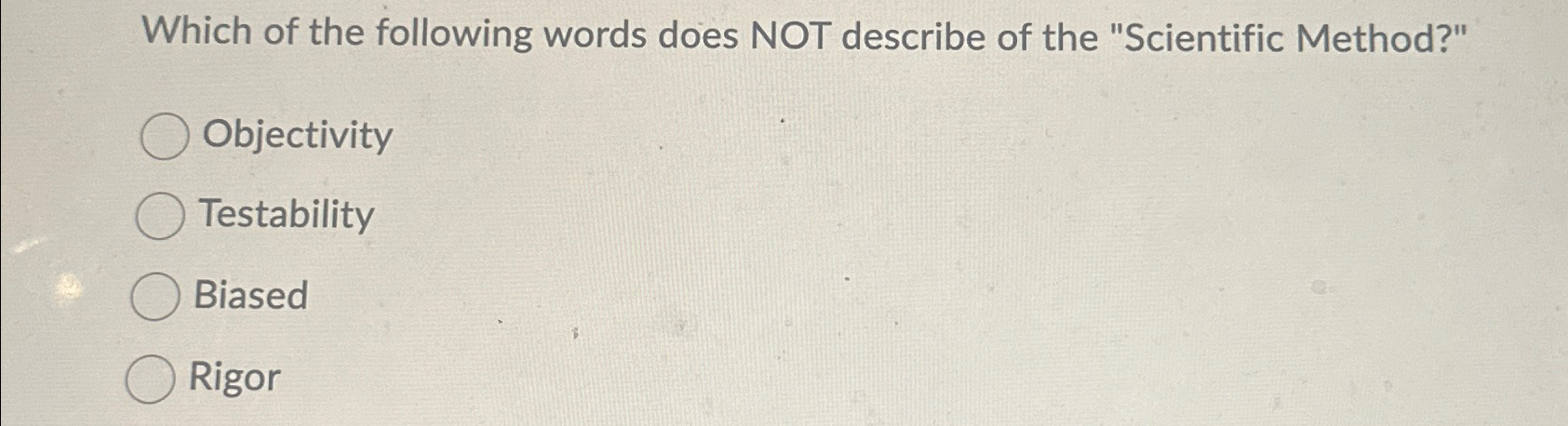 Solved Which of the following words does NOT describe of the | Chegg.com