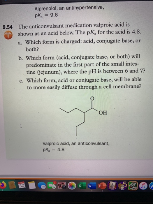 Solved 9.54 Alprenolol, an antihypertensive, pka = 9.6 The | Chegg.com