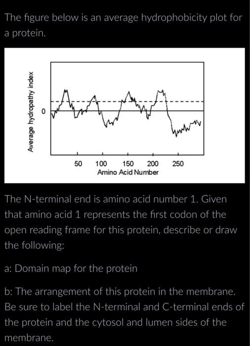 Solved The figure below is an average hydrophobicity plot | Chegg.com