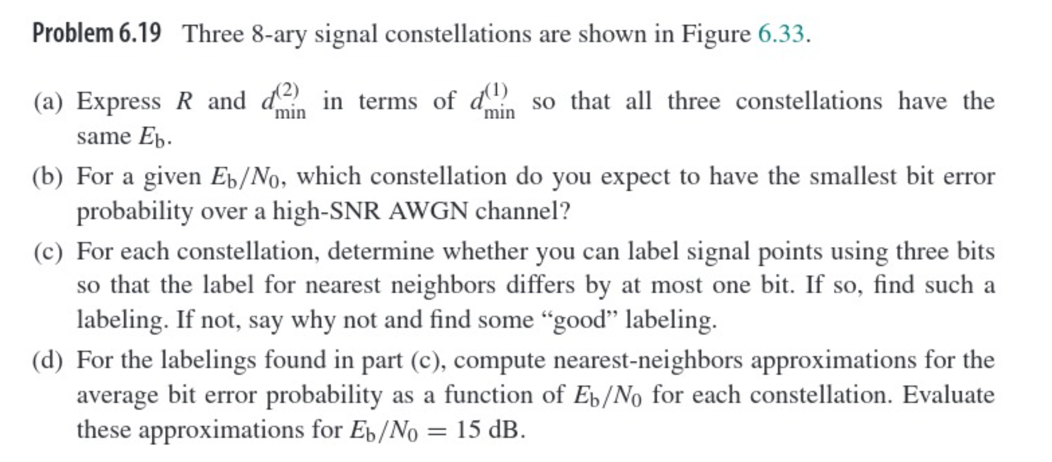 Solved Problem 6.19 ﻿Three 8-ary signal constellations are | Chegg.com