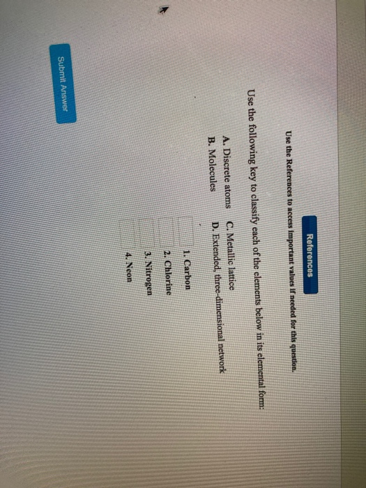 Solved References Use the References to access important | Chegg.com