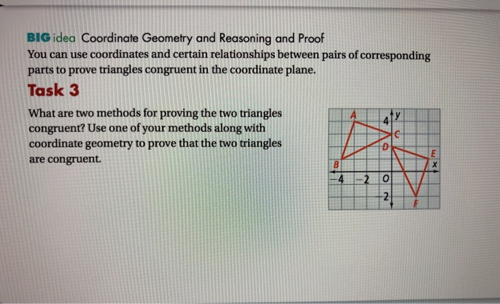Solved BIG idea Coordinate Geometry and Reasoning and Proof | Chegg.com