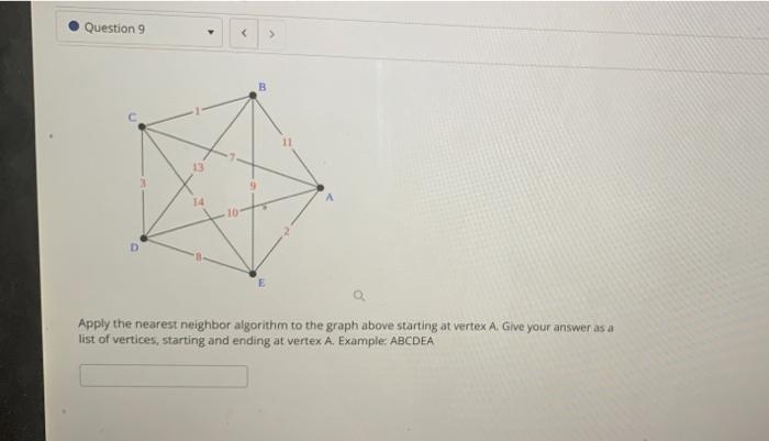 Solved Question 9 B А 14 D Apply the nearest neighbor | Chegg.com