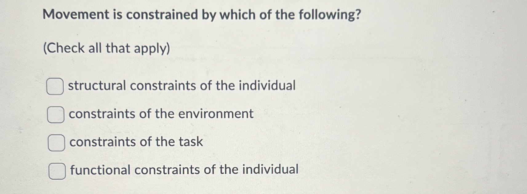 Solved Movement is constrained by which of the | Chegg.com