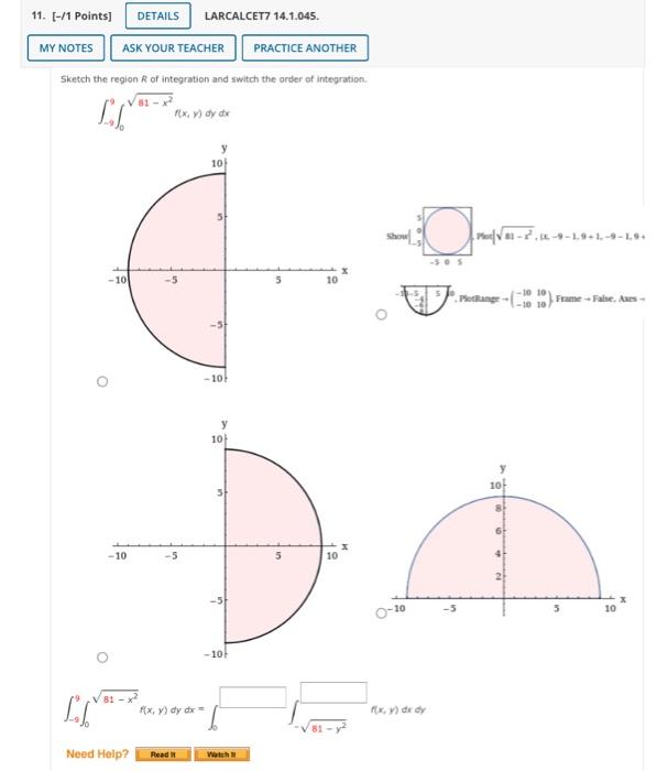 Solved Sketch the region R of integration and switch the | Chegg.com
