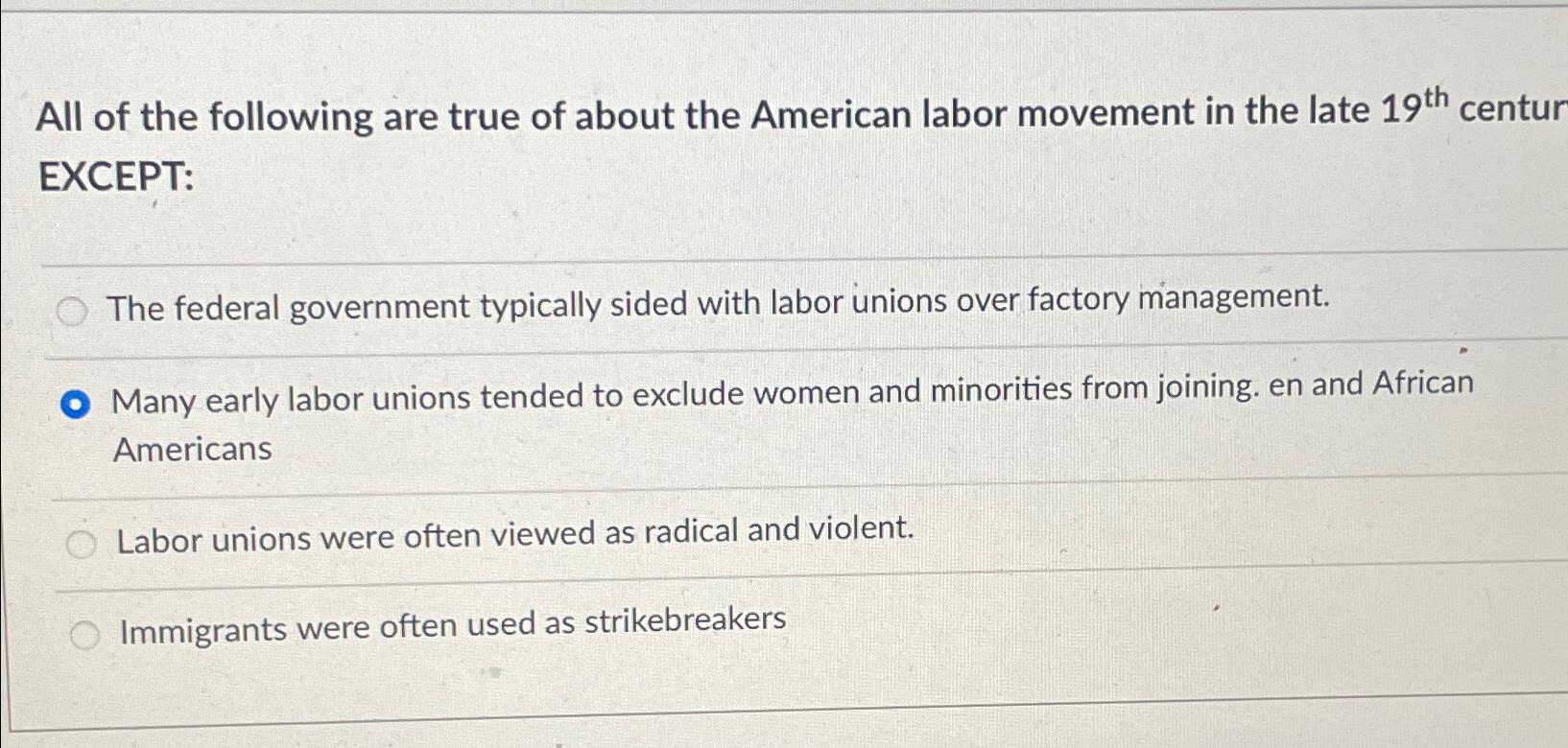 Solved All of the following are true of about the American | Chegg.com