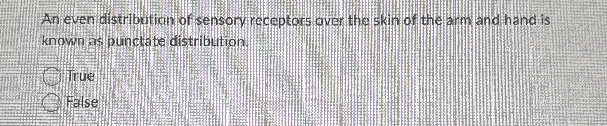 Solved An even distribution of sensory receptors over the | Chegg.com