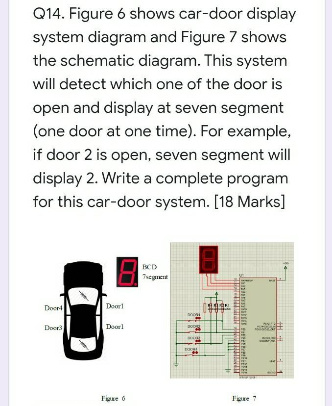 Q14. Figure 6 shows car-door display system diagram | Chegg.com