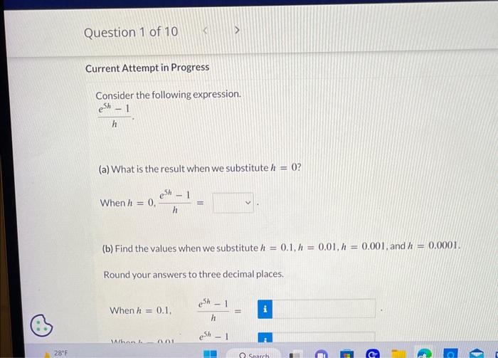 Solved Consider the following expression. he5h−1 (a) What is | Chegg.com