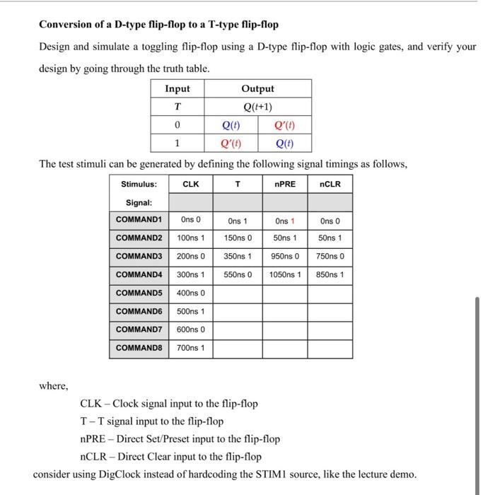 Solved T Conversion of a D-type flip-flop to a T-type | Chegg.com