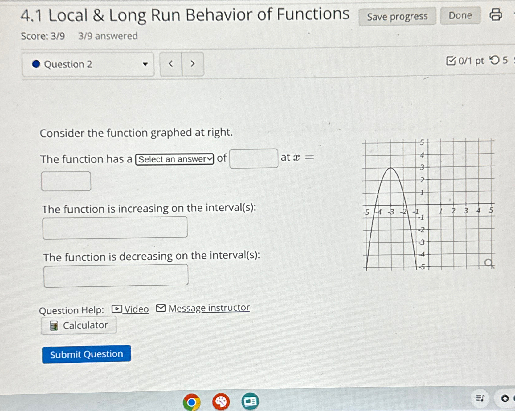Solved 4.1 ﻿Local & Long Run Behavior of FunctionsScore: | Chegg.com