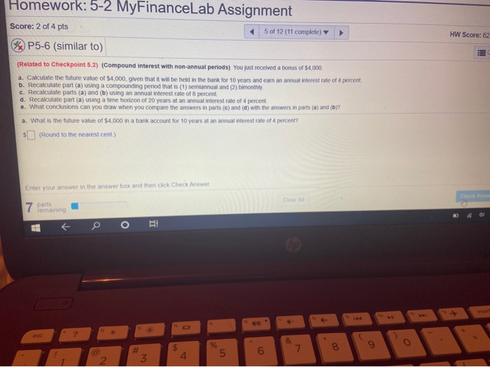 Solved Homework: 5-2 MyFinanceLab Assignment Score: 2 of 4 | Chegg.com