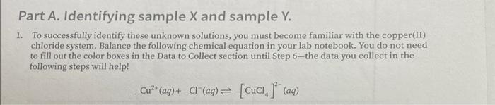 Solved Part A. Identifying sample X and sample Y. 1. To | Chegg.com