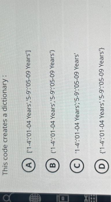 Solved This code creates a dictionary: A [¹1-4':'01-04 | Chegg.com