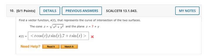 Solved 10. [0/1 Points] DETAILS PREVIOUS ANSWERS SCALCET8 | Chegg.com