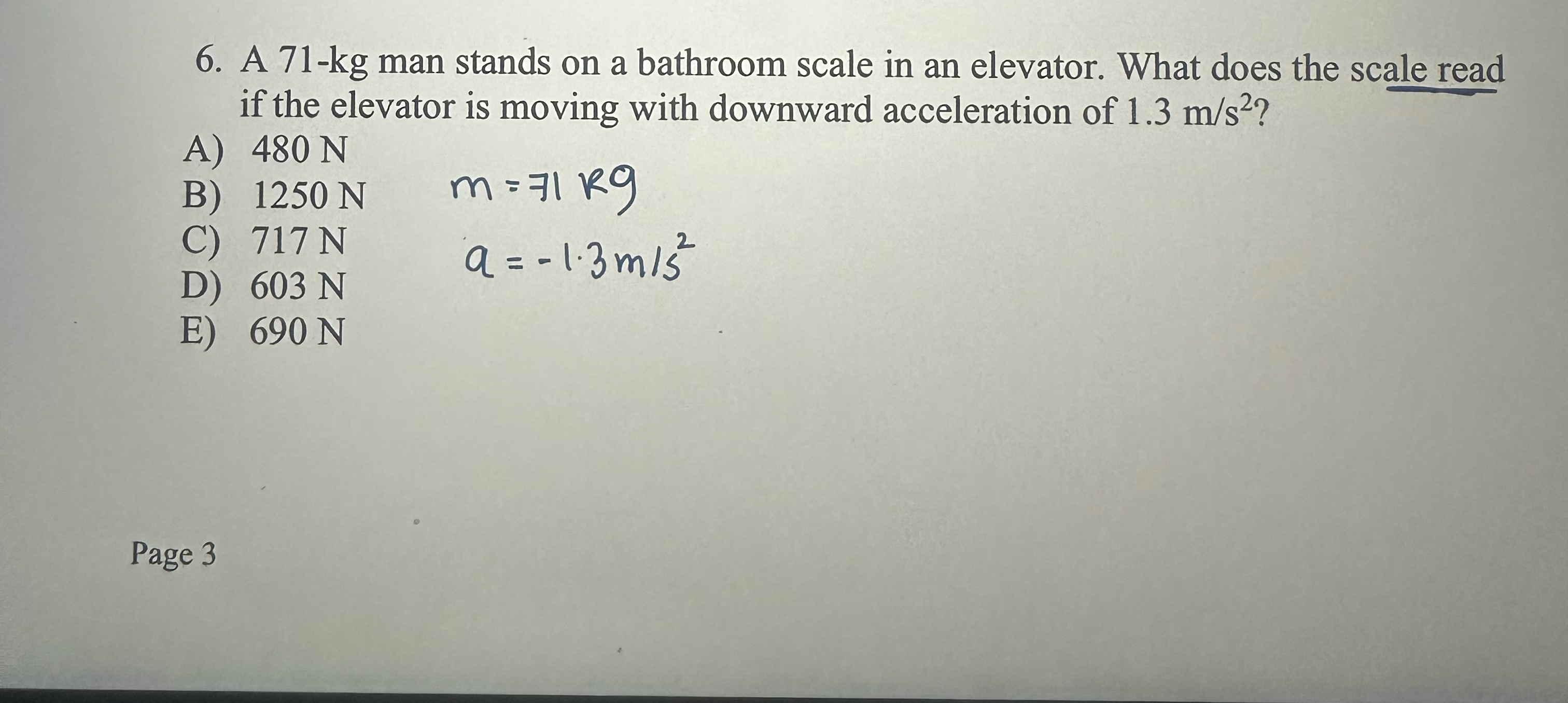 Solved A 71-kg man stands on a bathroom scale in an | Chegg.com