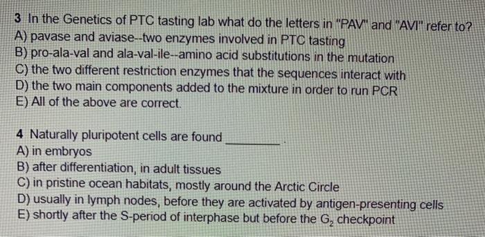 Solved 3 In the Genetics of PTC tasting lab what do the | Chegg.com