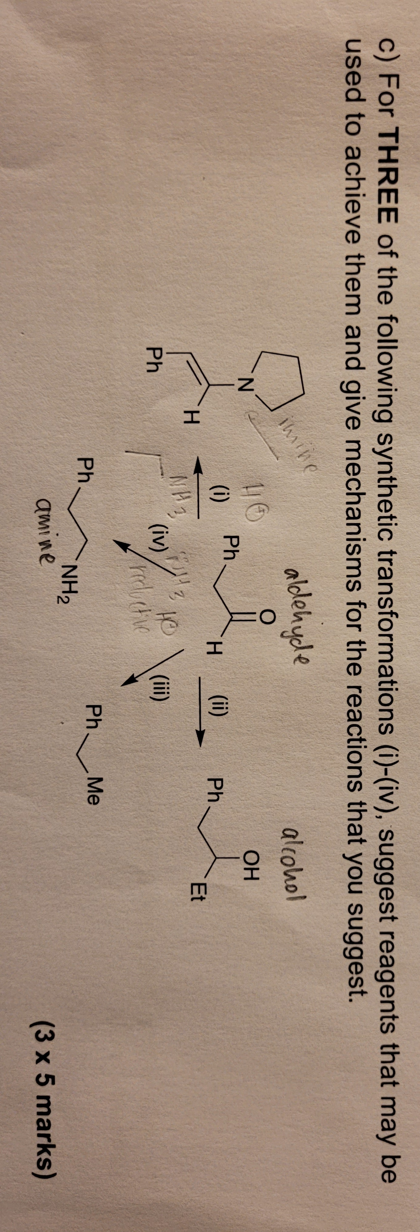 Solved For the following transformations suggest reagents | Chegg.com