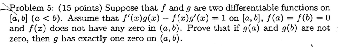 Solved Problem 5: (15 ﻿points) ﻿Suppose that f ﻿and g ﻿are | Chegg.com