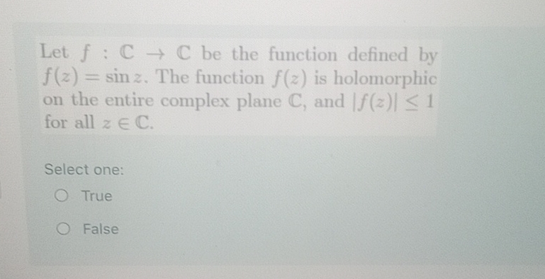 Solved Let f:C→C ﻿be the function defined by f(z)=sinz. ﻿The | Chegg.com