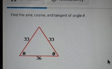 Solved Find the sine, ﻿cosine, and tangent of angle θ. | Chegg.com
