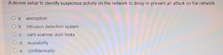 Solved A device setup to identify suspicious activity on the | Chegg.com
