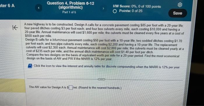 Solved A new highway is to be constructed. Design A calls | Chegg.com
