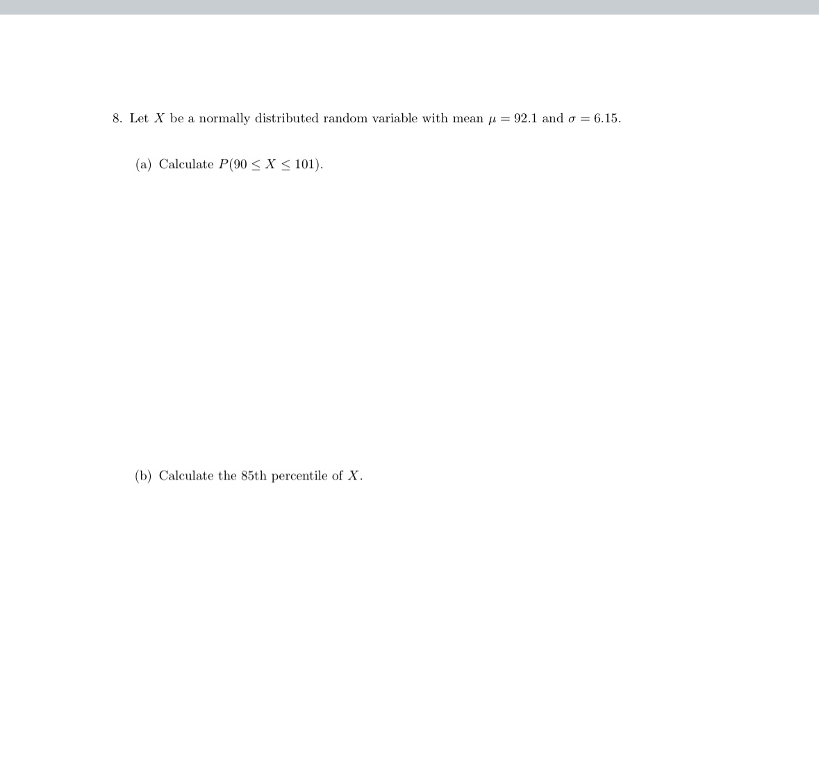 Let X ﻿be A Normally Distributed Random Variable With 6807