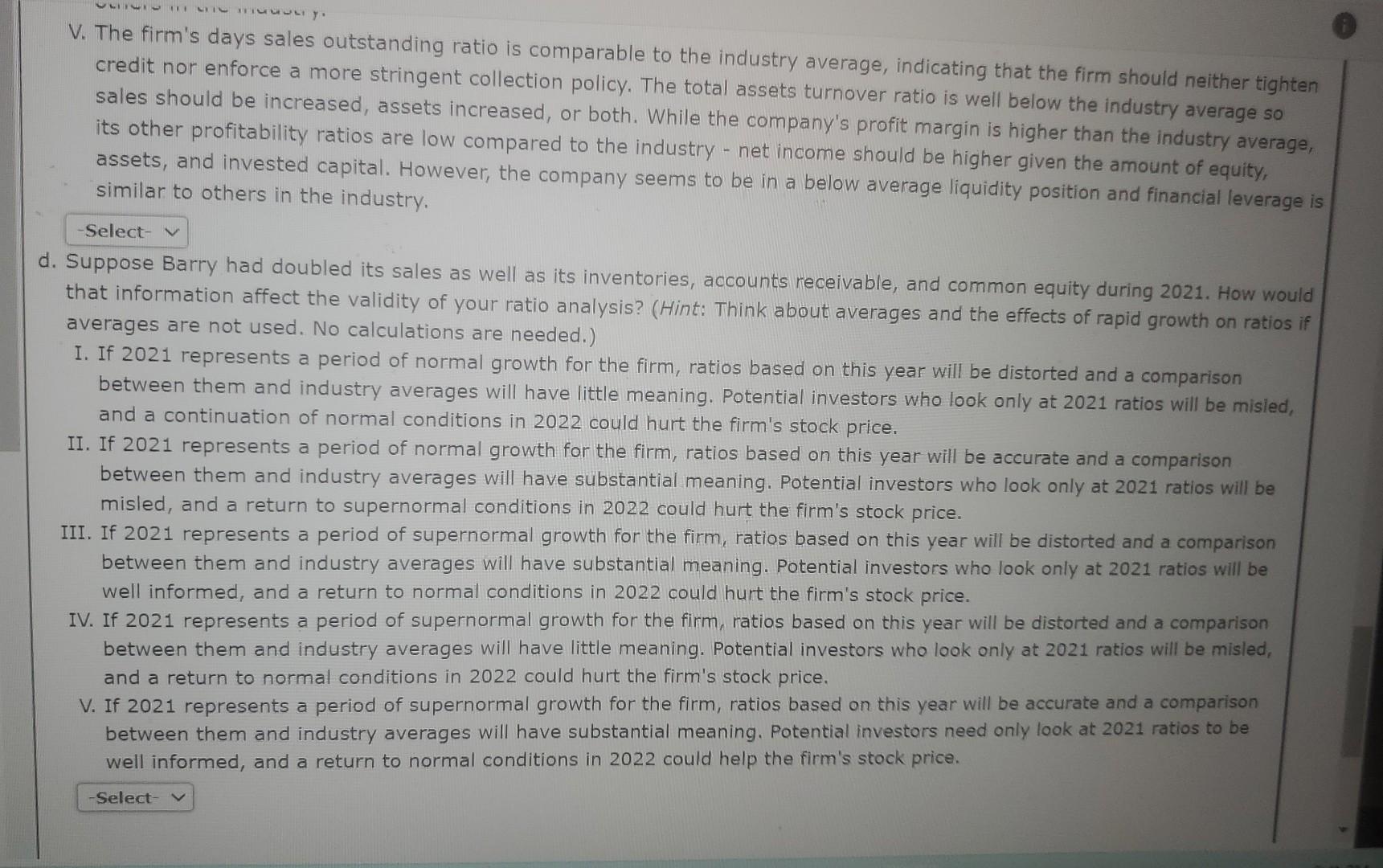 Solved Data for Barry Computer Co. and its industry averages | Chegg.com