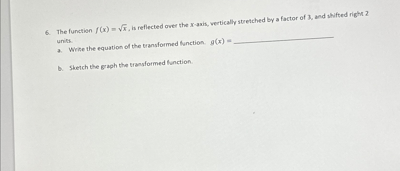Solved The function f(x)=x2, ﻿is reflected over the x-axis, | Chegg.com