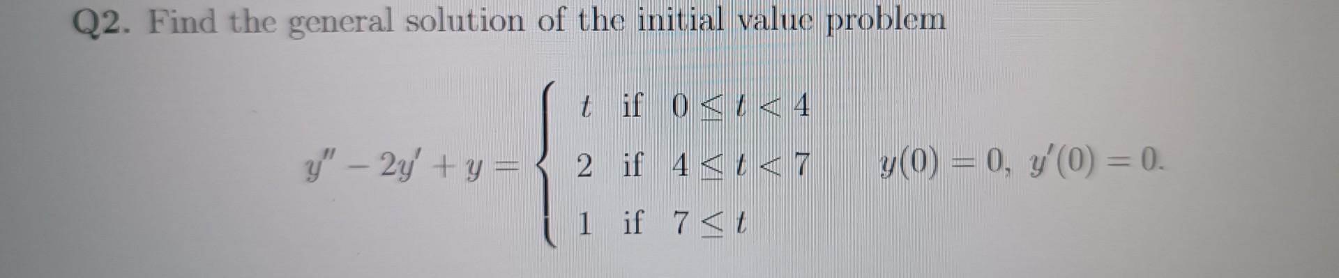 Solved Q2. Find the general solution of the initial value | Chegg.com