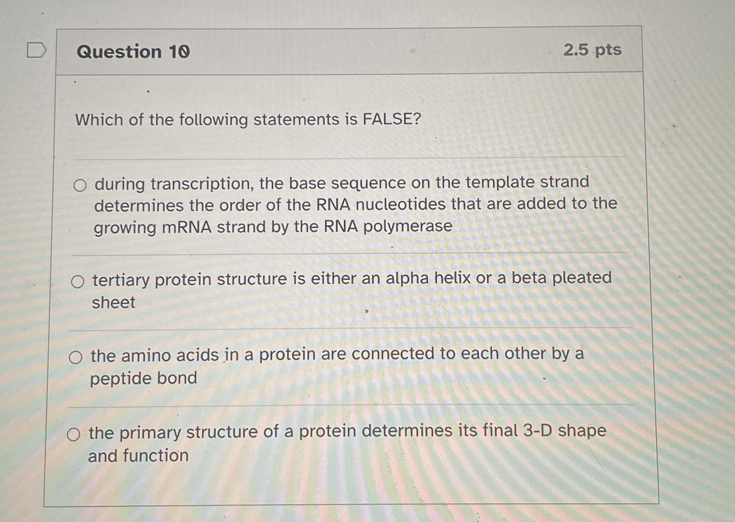 Solved Question 102.5 ﻿ptsWhich of the following statements | Chegg.com